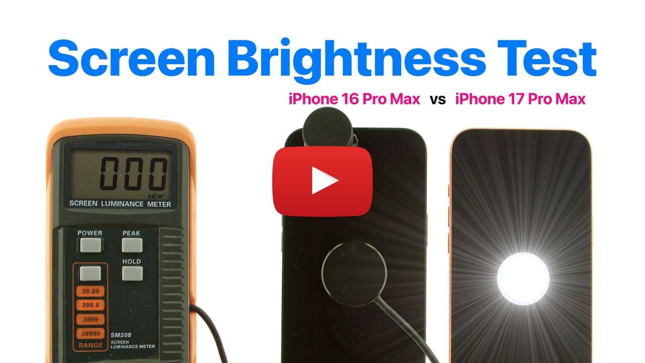Screen Brightness Test: iPhone 17 Pro Max vs iPhone 16 Pro Max [Video ...