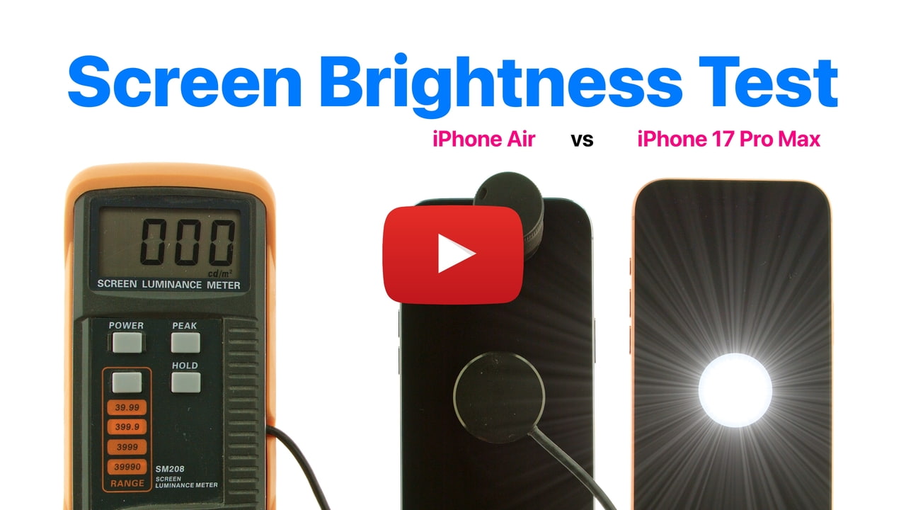Screen Brightness Test: iPhone 17 Pro Max vs iPhone Air [Video ...