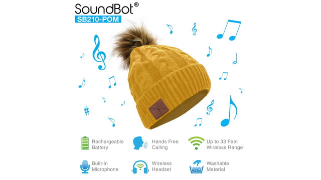 SoundBot SB210 Bluetooth Beanie (POM/Mustard Yellow) - iClarified