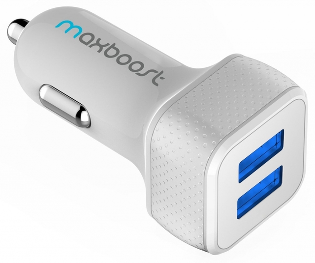 Maxboost 4.8A/24W 2 Smart Port Car Charger (White) - iClarified Store