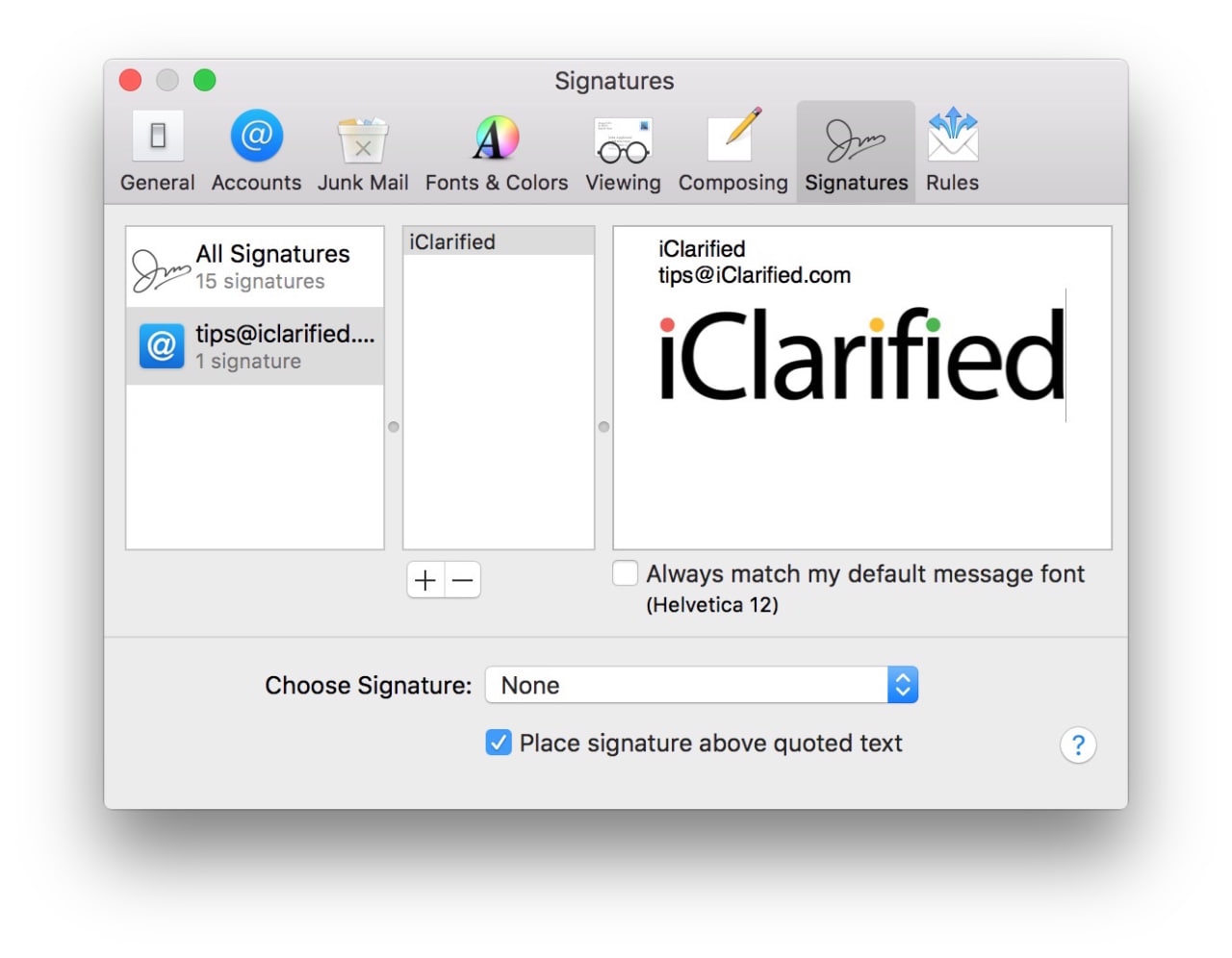 How to Create an Email Signature With a Logo in OS X Mail - iClarified