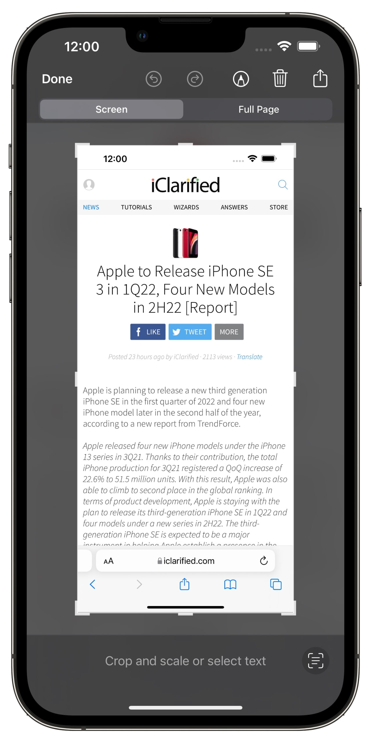 How to Take Full Webpage Screenshots on Your iPhone [Video] - iClarified