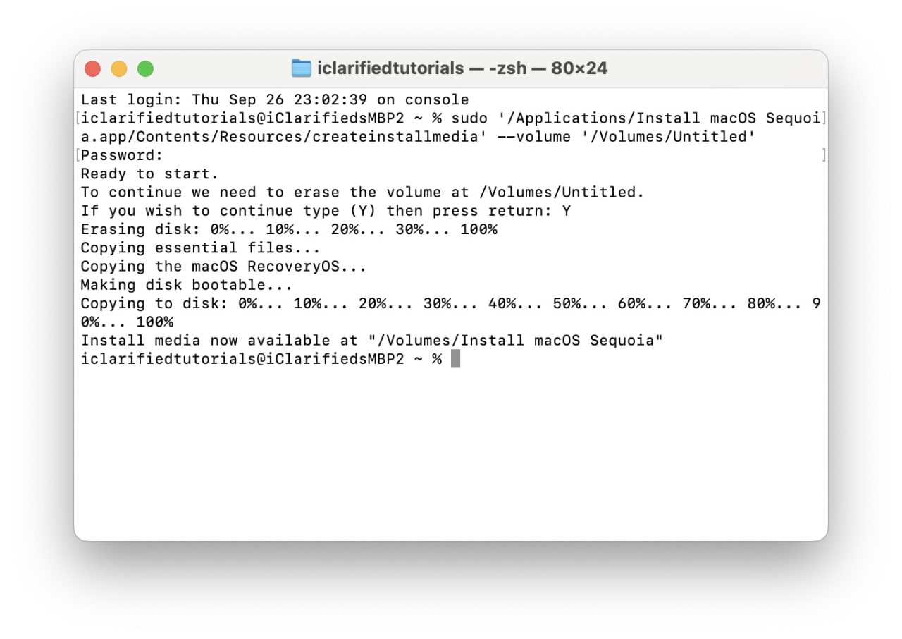 How to Create a Bootable macOS Sequoia USB Installer [Video] - iClarified